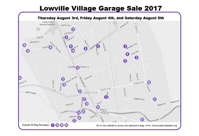 Village Wide Garage Sales in Lowville Set for August 3rd - 5th