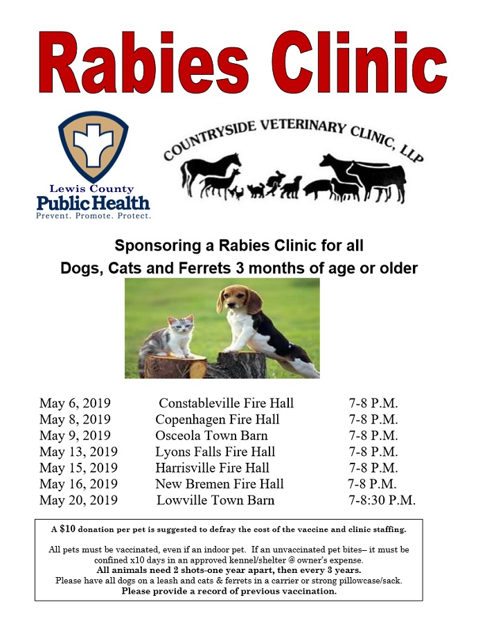Lewis County Public Health Announces Series of Rabies Clinics ...